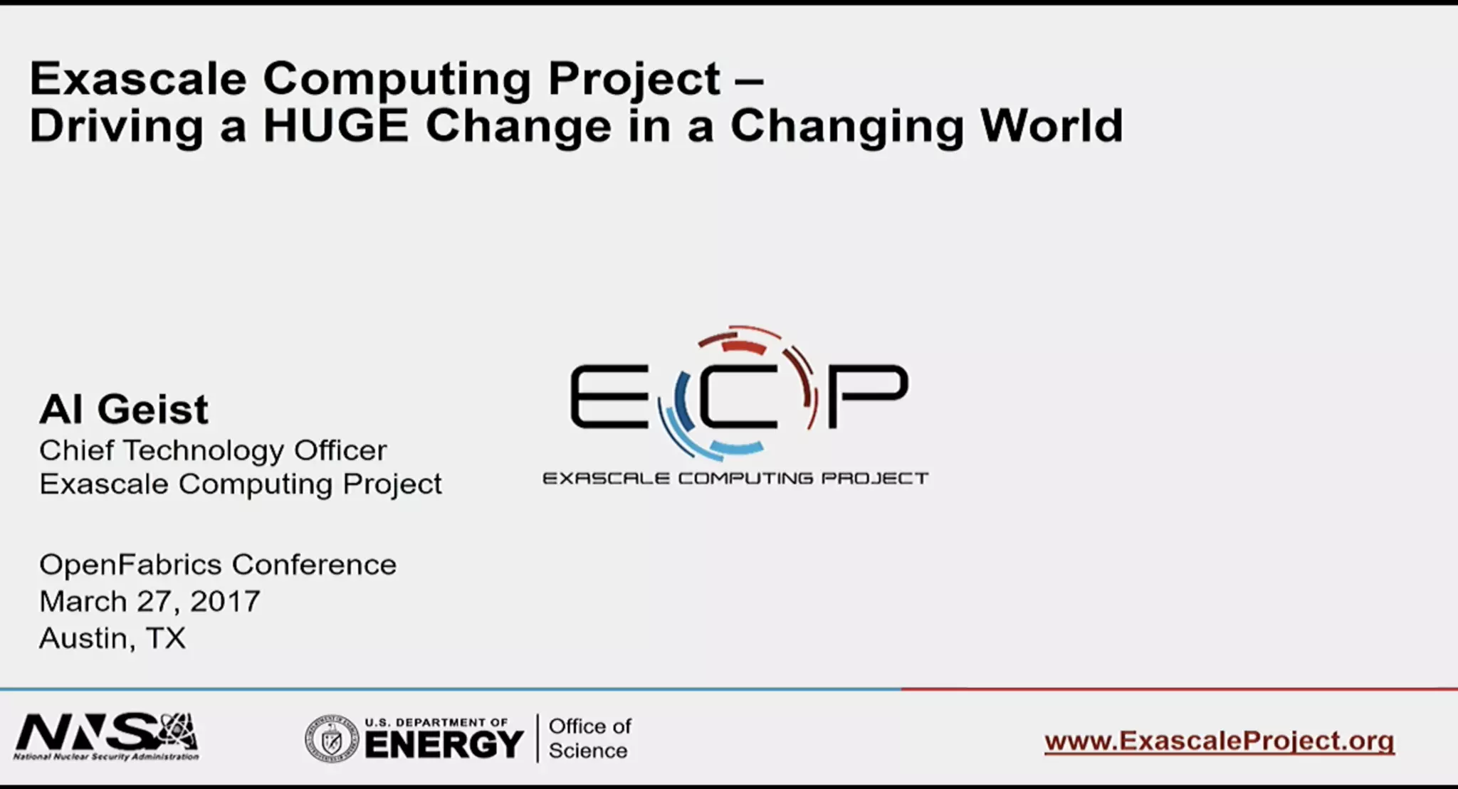 Exascale Computing Project - Driving a HUGE Change in a Changing World | PPT