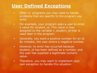Different Kinds of Exception in DBMS | PPTX