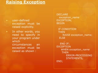 Different Kinds of Exception in DBMS | PPTX