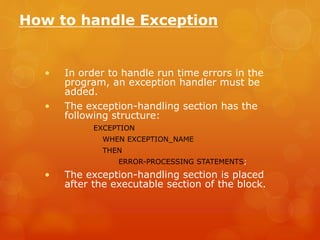 Different Kinds of Exception in DBMS | PPTX