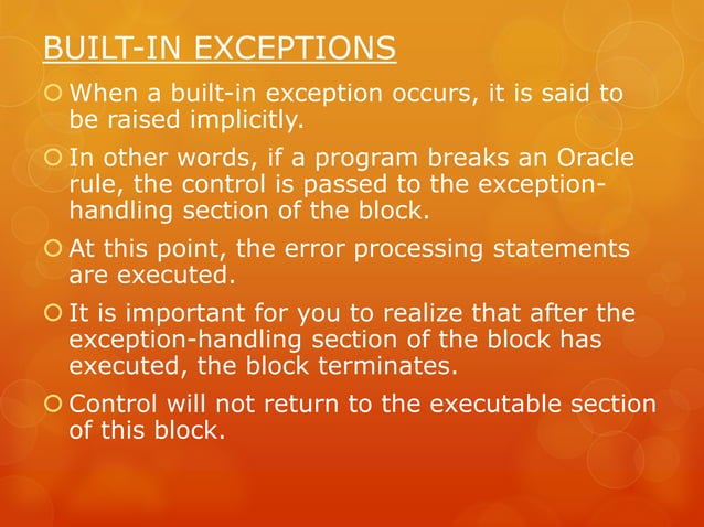 Different Kinds of Exception in DBMS | PPTX