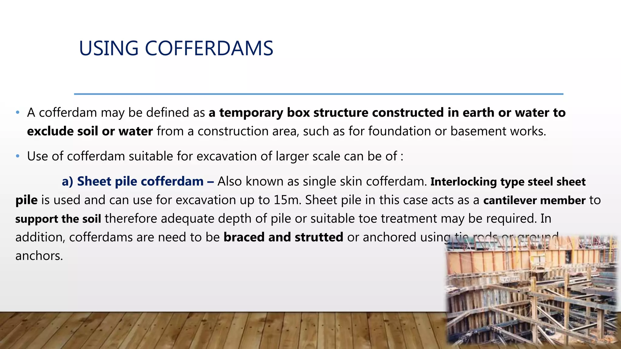 EXCAVATION FOR FOUNDATION - Methods & Temporary Earth Retaining Structures | PPTX