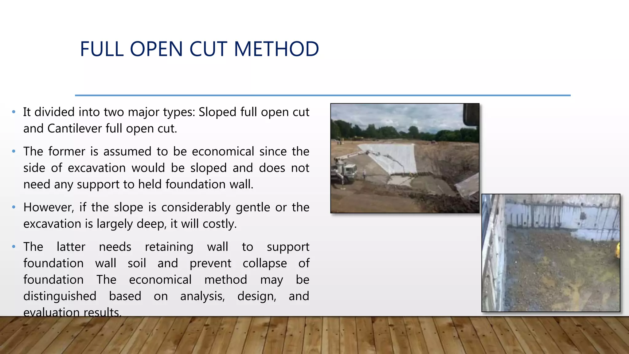 EXCAVATION FOR FOUNDATION - Methods & Temporary Earth Retaining ...