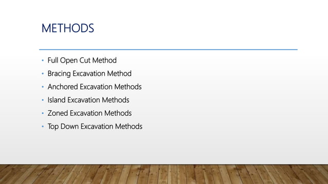 EXCAVATION FOR FOUNDATION - Methods & Temporary Earth Retaining ...