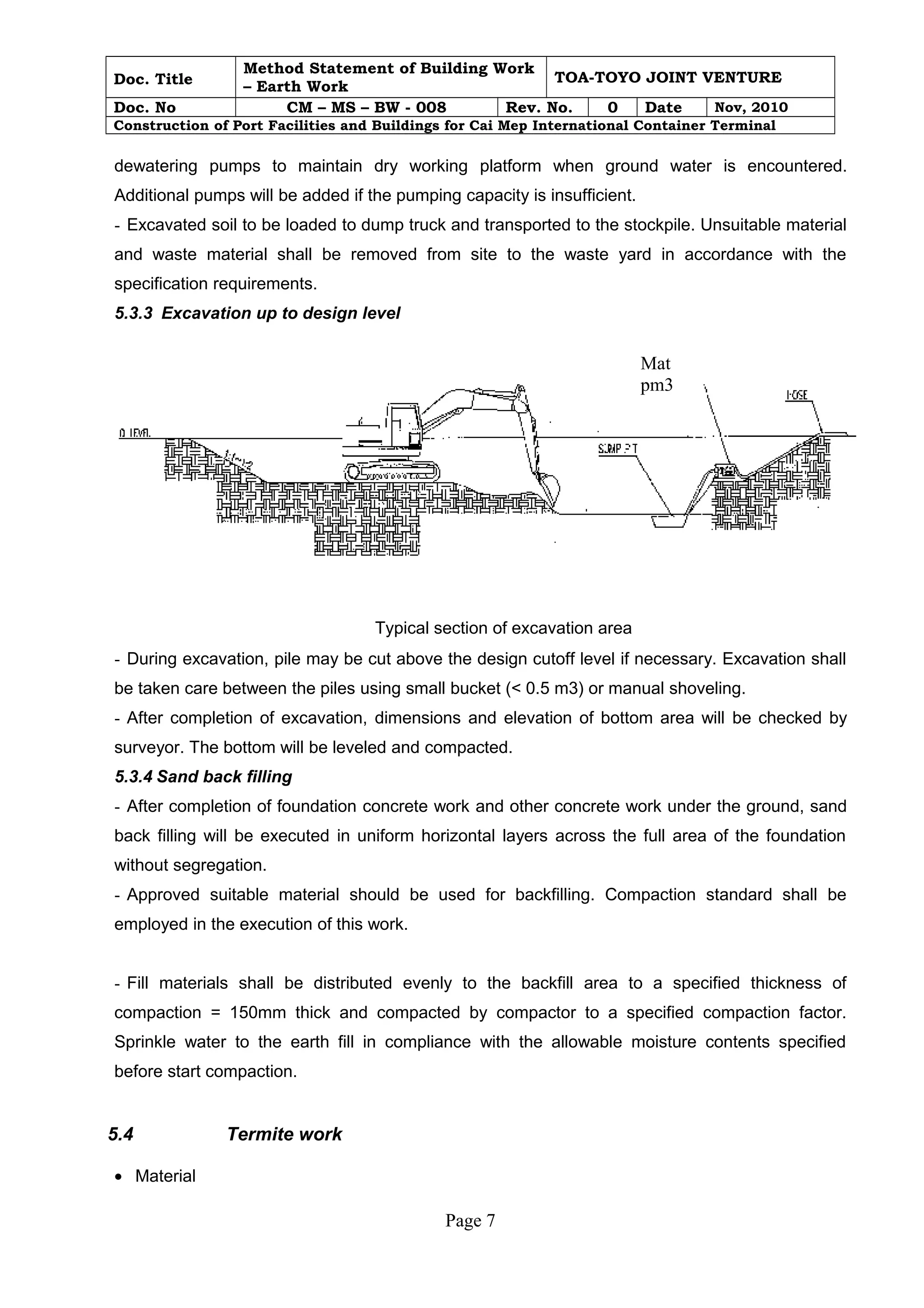 Excavation method rectified 13-11-2010 | DOC