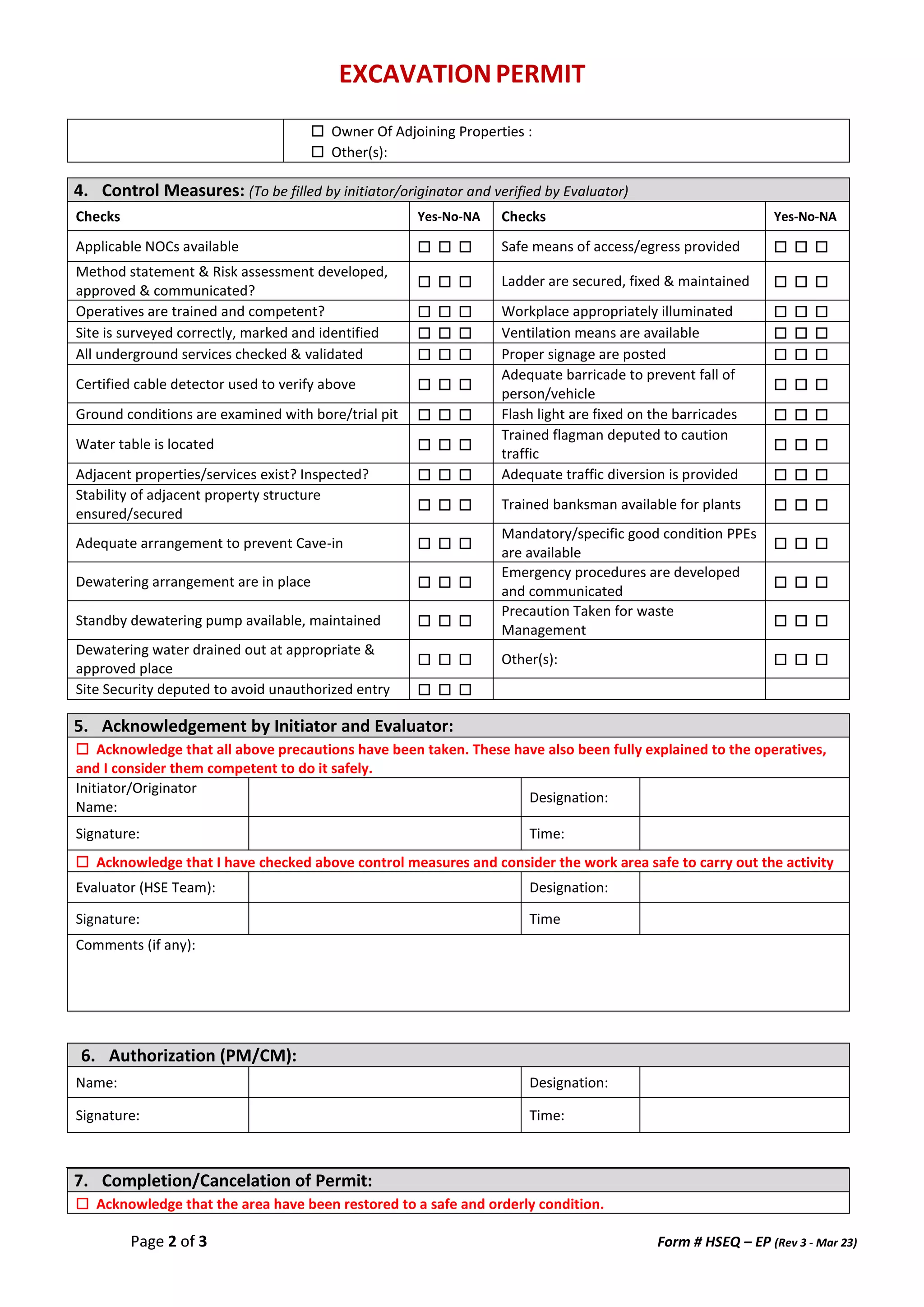 EXCAVATION PERMIT Form # HSEQ - EP Rev 3.docx