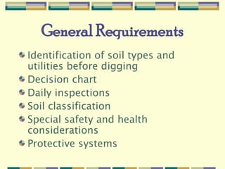 Excavation OSHA Safety with safety and OSHA standards | PPT