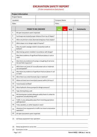 EXCAVATION SAFETY REPORT Form # HSEQ - ESR Rev 2.docx