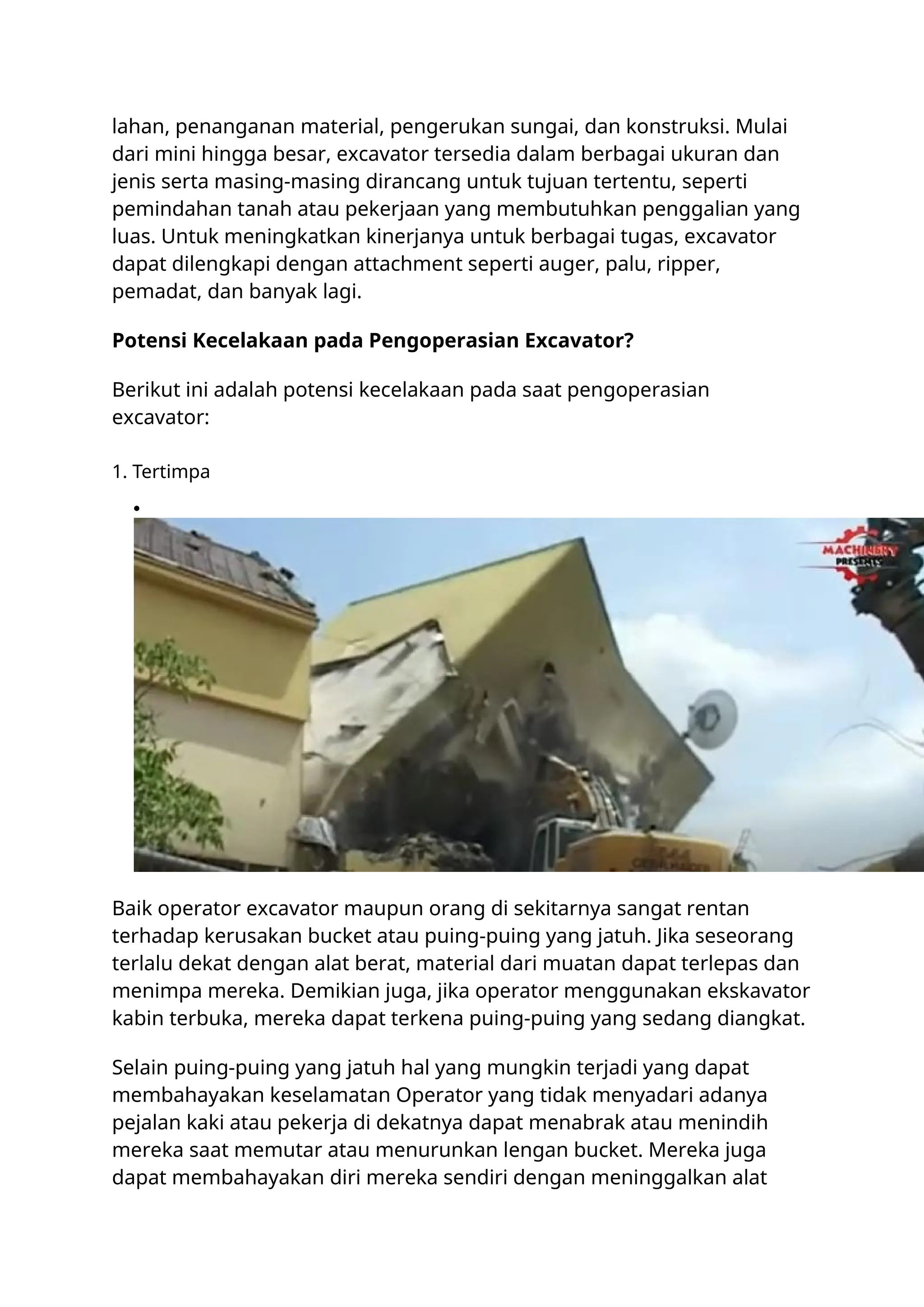 excavator dan komponen-komponen alat-alat berat | DOCX
