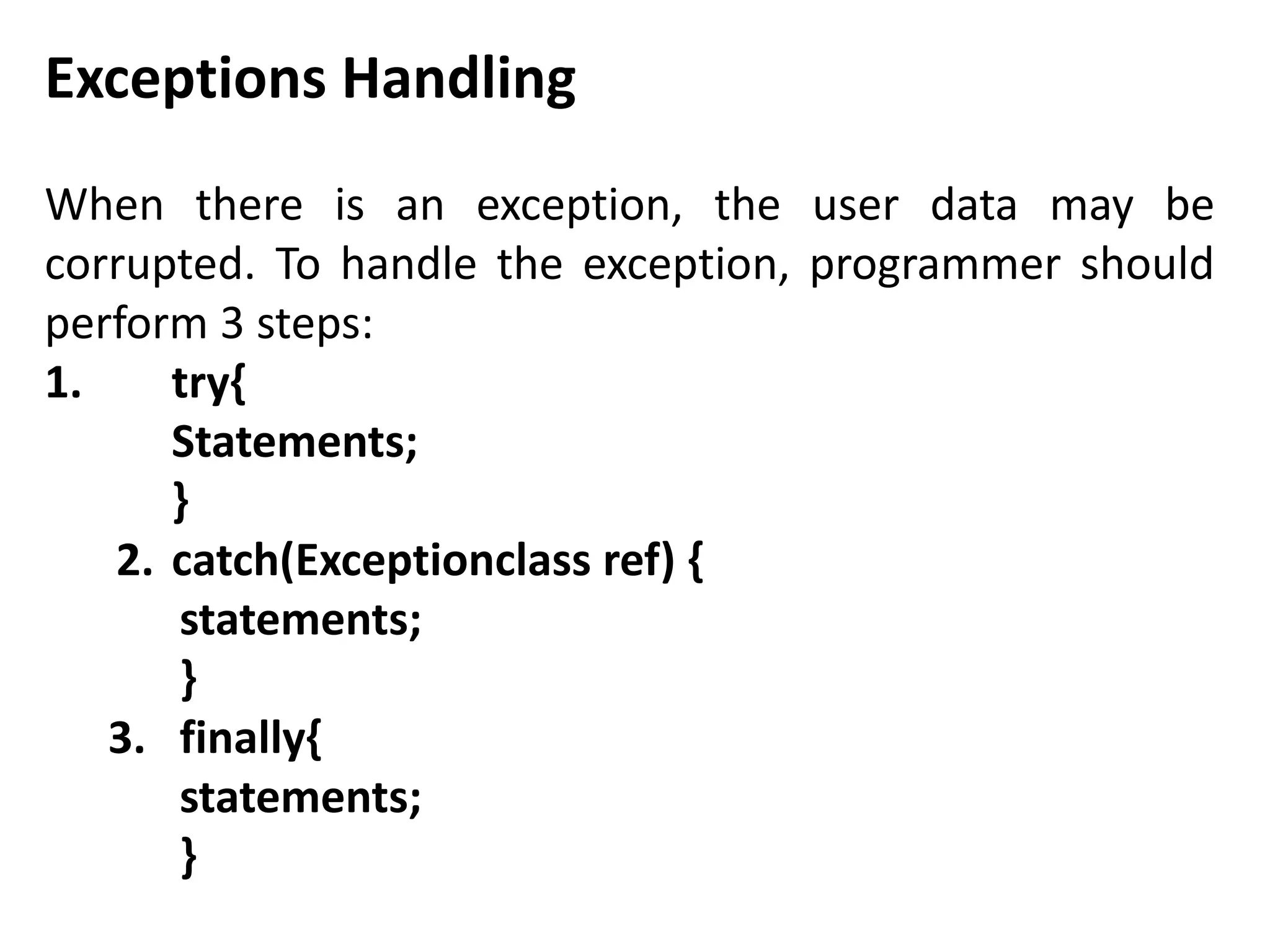Excception handling | PPT
