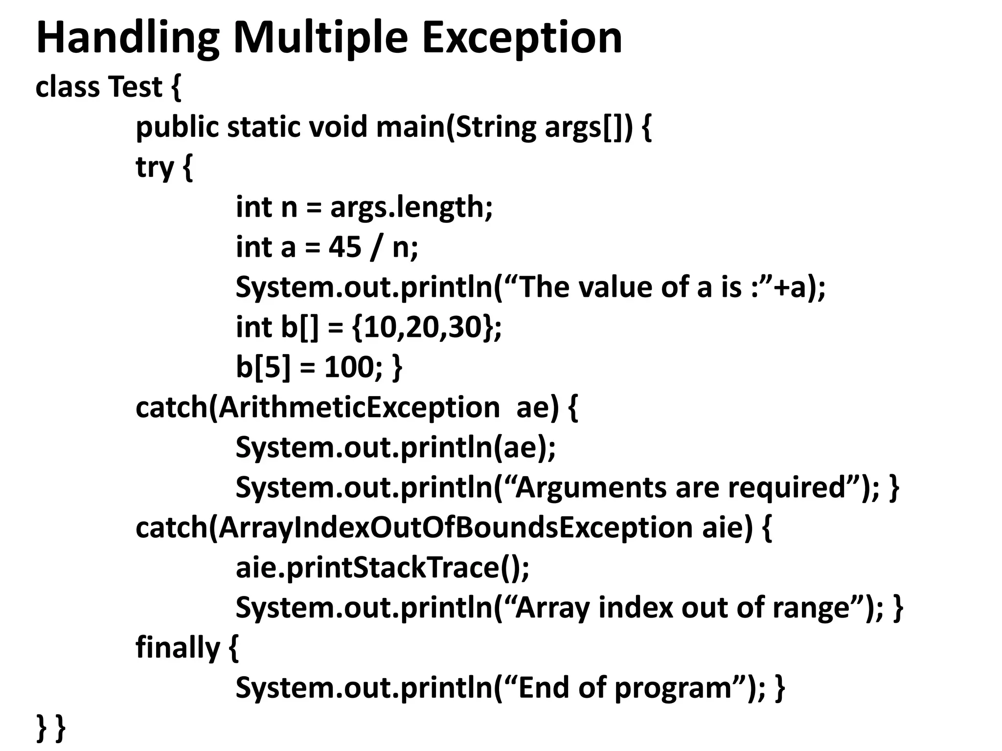 Excception handling | PPT