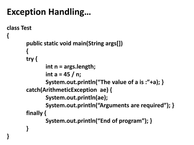 Excception handling | PPT