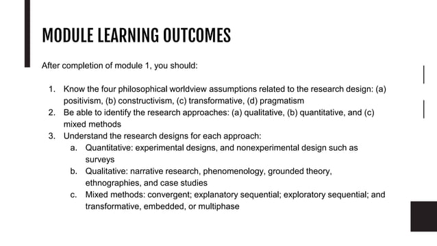 Module 1: The Selection of Research Approaches | PPTX | Educational ...