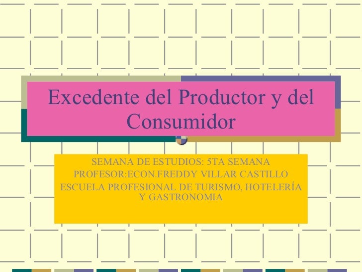 Excedente Del Productor Y Consumidor - Maeoffice