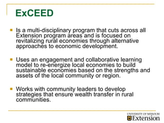 ExCeed Community Economic And Entrepreneurial Development | PPT
