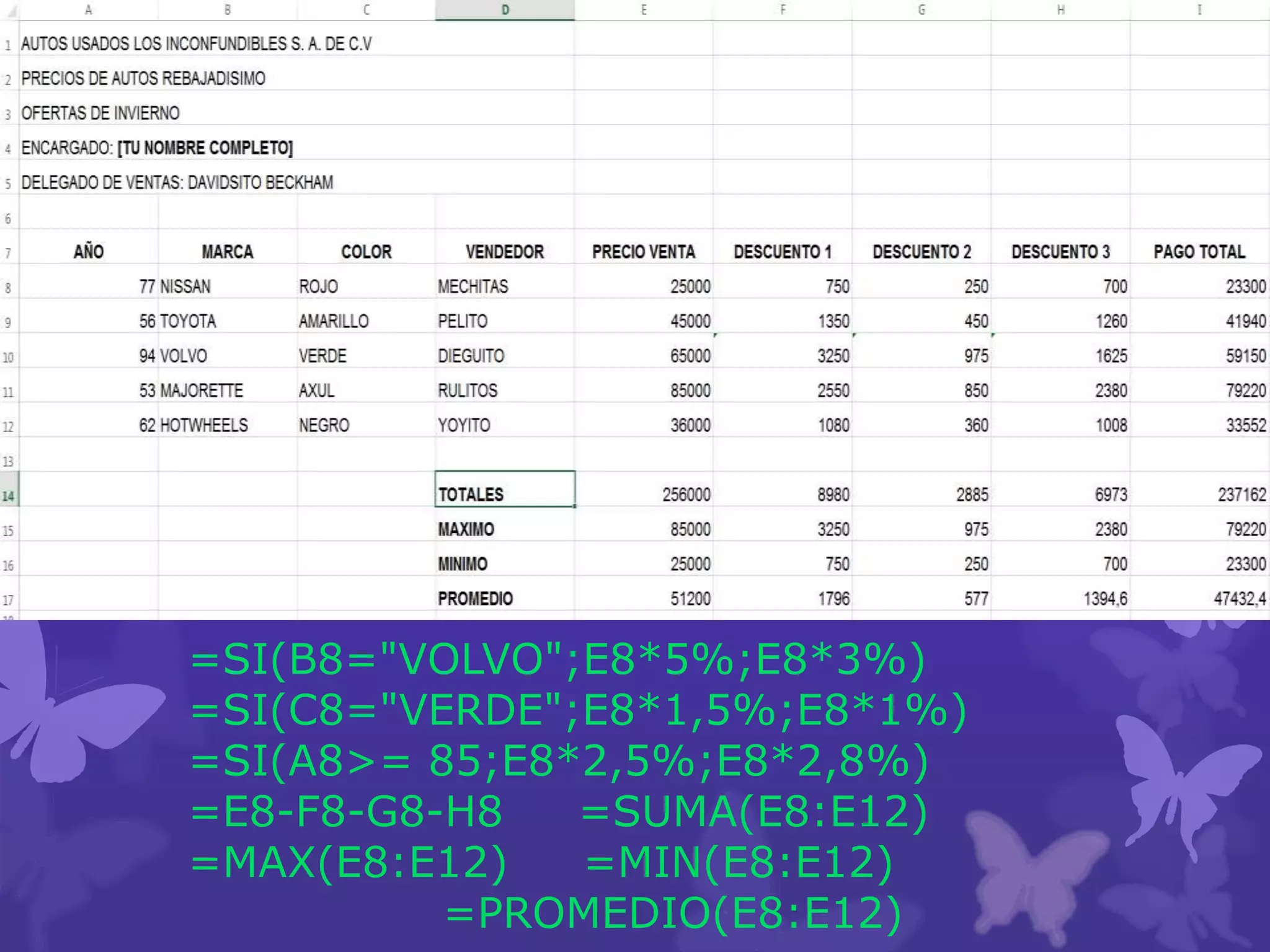 EJERCICIOS DE EXCEl | PPTX