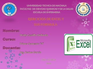 EJERCICIOS DE EXCEL Y SUS FORMULAS | PPTX