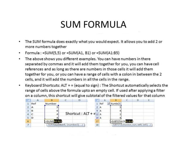 MSExcel useful formulas tutorial | PPT