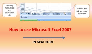 PPT On Microsoft Excel 2007 Full Information. | PPTX | Desktop ...