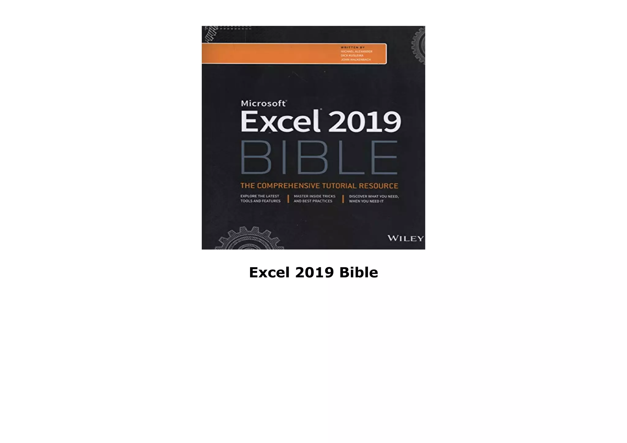 Excel 2019 Bible | PDF