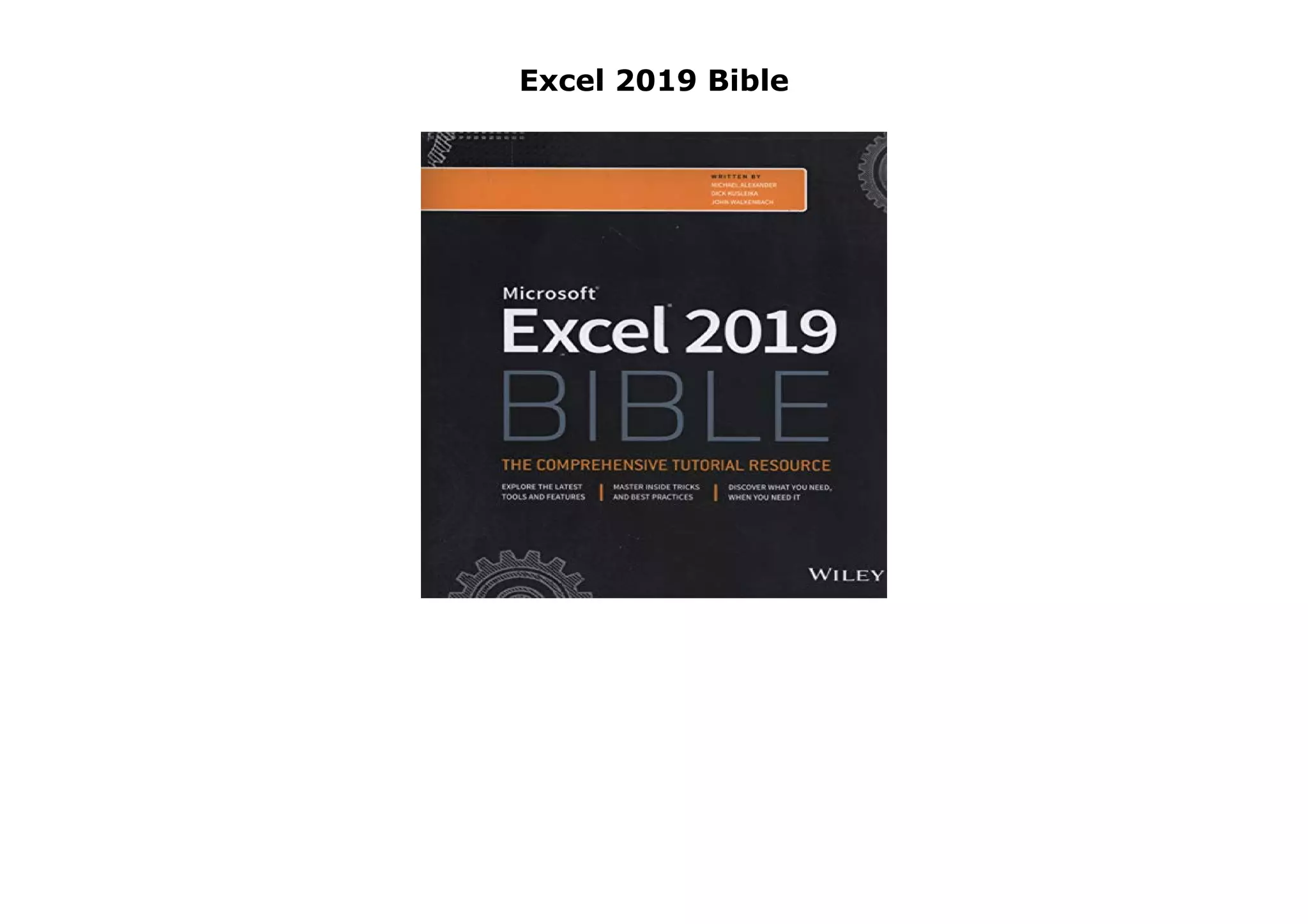 Excel 2019 Bible | PDF