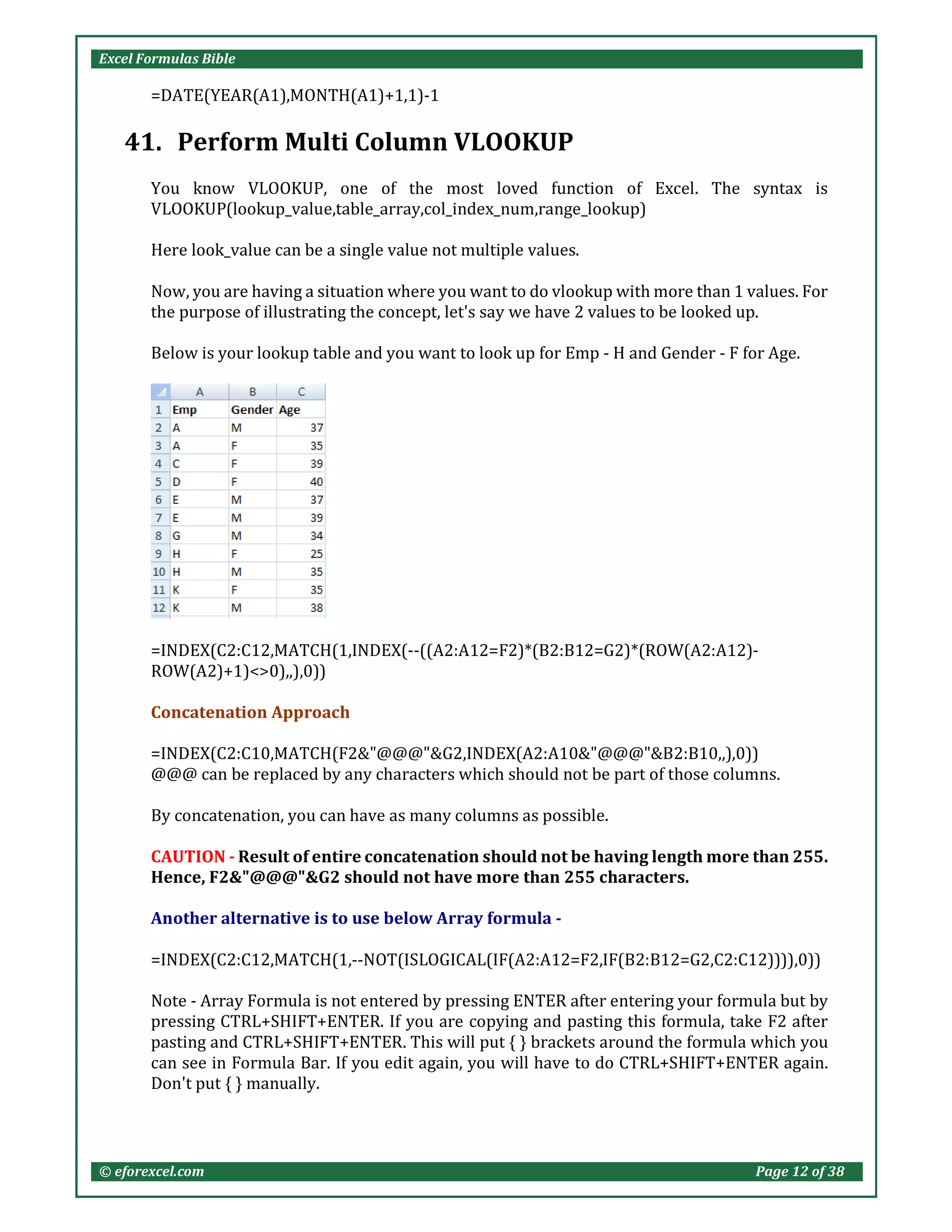 Excel - Formula Bible | PDF