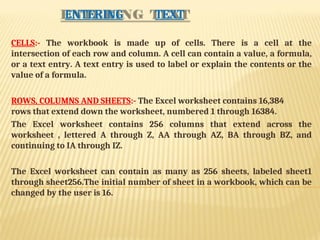 Basic guidelines on MS-EXCEL how to use and caluclations | PPT