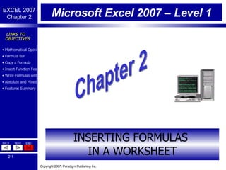Excel Chapter 2 - Inserting Formulas in a Worksheet | PPT