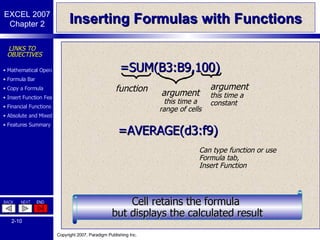Excel Chapter 2 - Inserting Formulas in a Worksheet | PPT