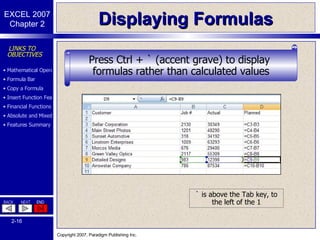 Excel Chapter 2 - Inserting Formulas in a Worksheet | PPT
