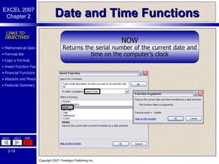 Excel Chapter 2 - Inserting Formulas in a Worksheet | PPT