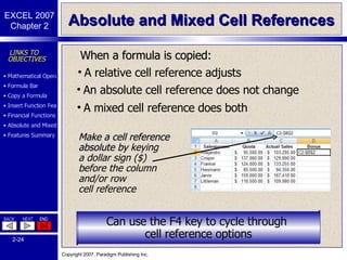 Excel Chapter 2 - Inserting Formulas in a Worksheet | PPT