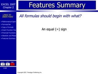 Excel Chapter 2 - Inserting Formulas in a Worksheet | PPT