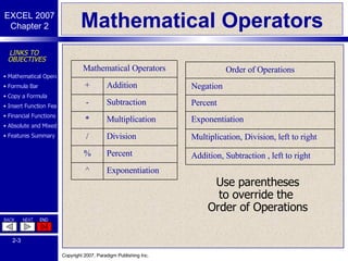 Excel Chapter 2 - Inserting Formulas in a Worksheet | PPT