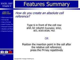 Excel Chapter 2 - Inserting Formulas in a Worksheet | PPT