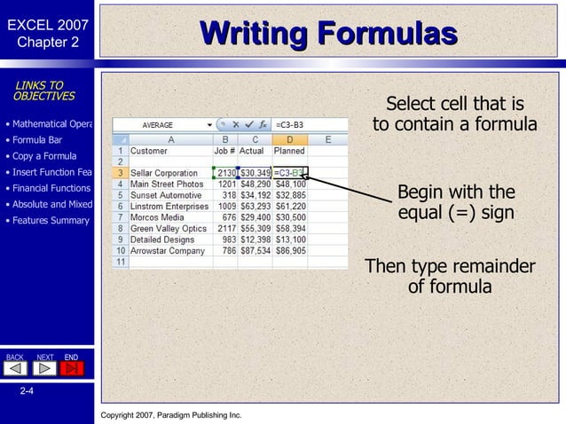 Excel Chapter 2 - Inserting Formulas in a Worksheet | PPT
