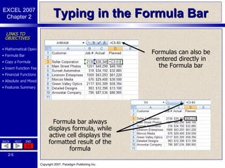Excel Chapter 2 - Inserting Formulas in a Worksheet | PPT