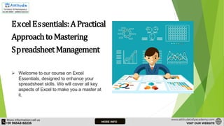 Excel-Essentials-A-Practical-Approach-to-Mastering-Spreadsheet-Management | PPTX | Computer ...