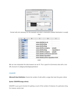 Excel for SEO -from Distilled UK | PDF | Internet | Computing