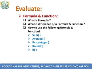Excel formula-1 | PPSX | Technology & Computing