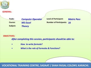 Excel formula-1 | PPSX | Technology & Computing
