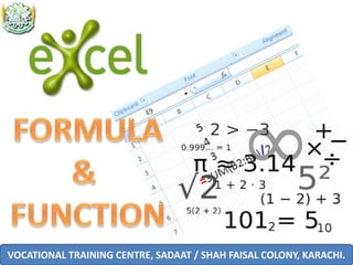 Excel formula-1 | PPSX | Technology & Computing