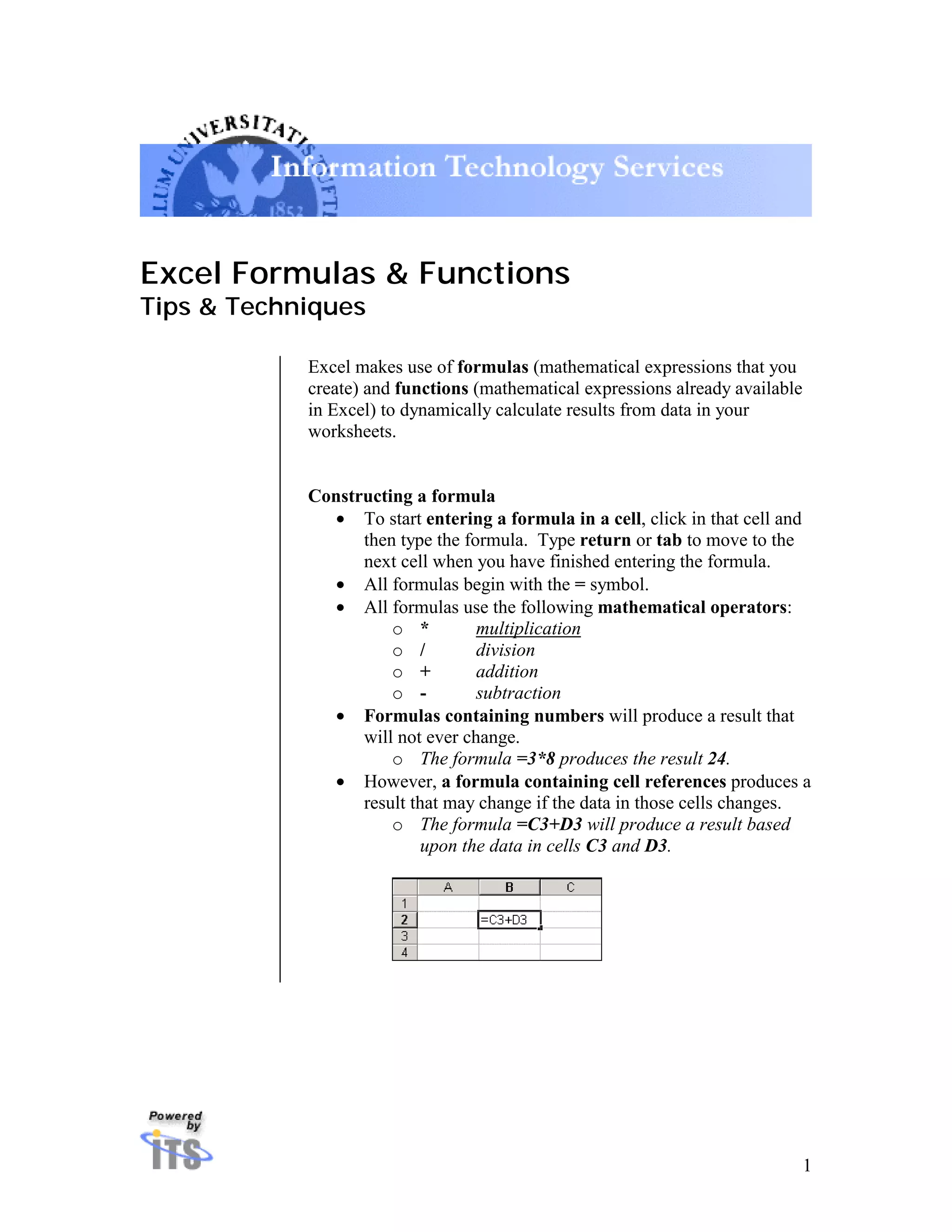 Excel formulas-manual | PDF