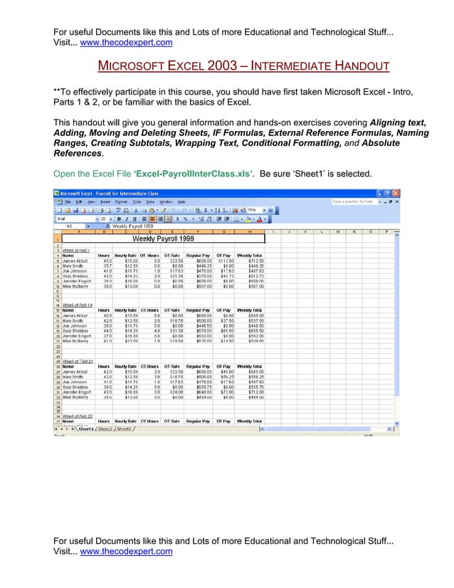 Excel Intermediate | PDF