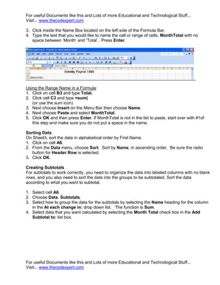 Excel Intermediate | PDF