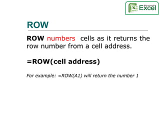 In Introduction to Microsoft Excel for Secondary Schools | PPT