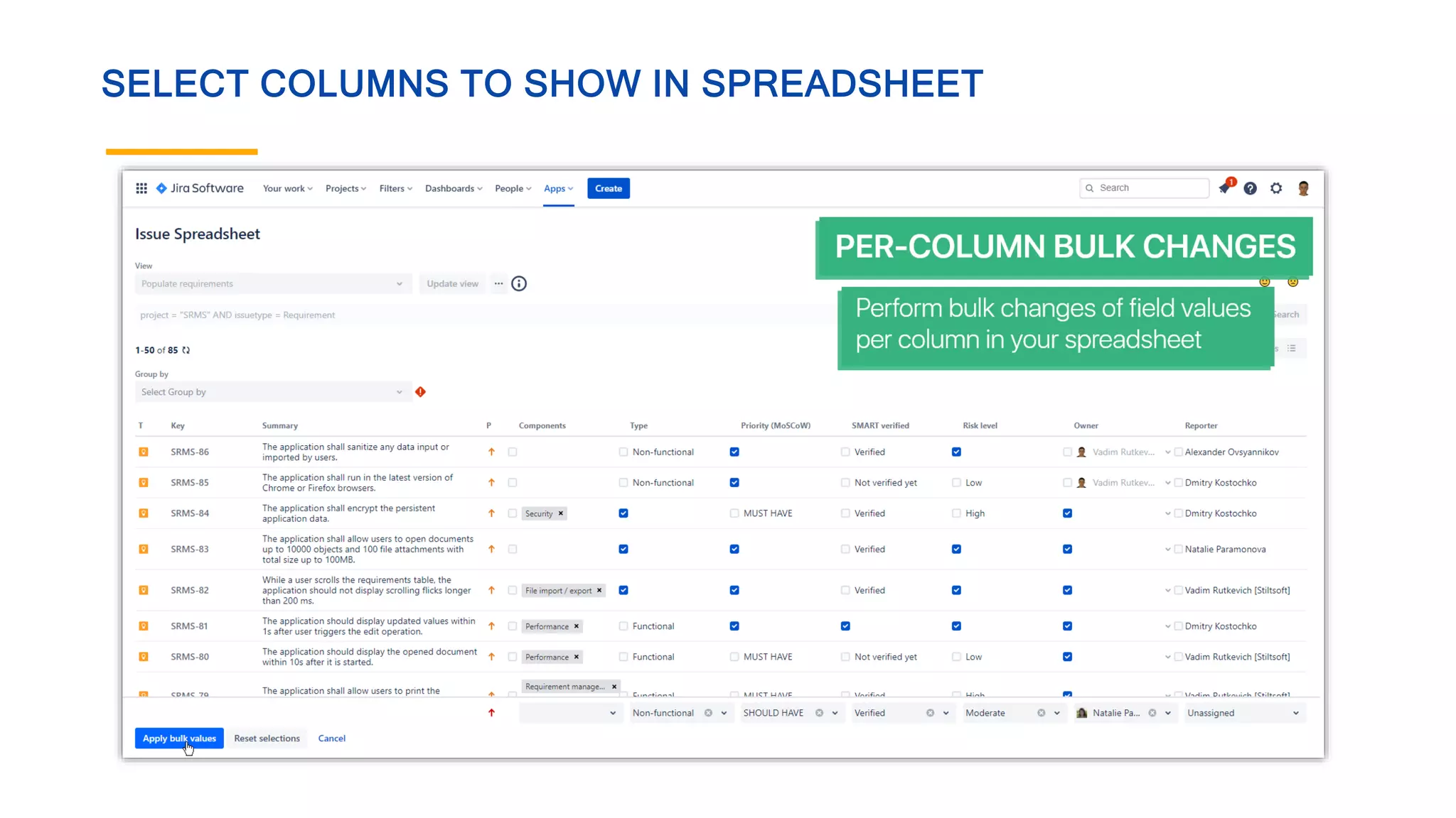 Excel like issue editing in Jira Cloud with Spreadsheet Issue Field Editor | PPT