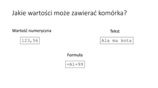 Excel podstawy | PPTX