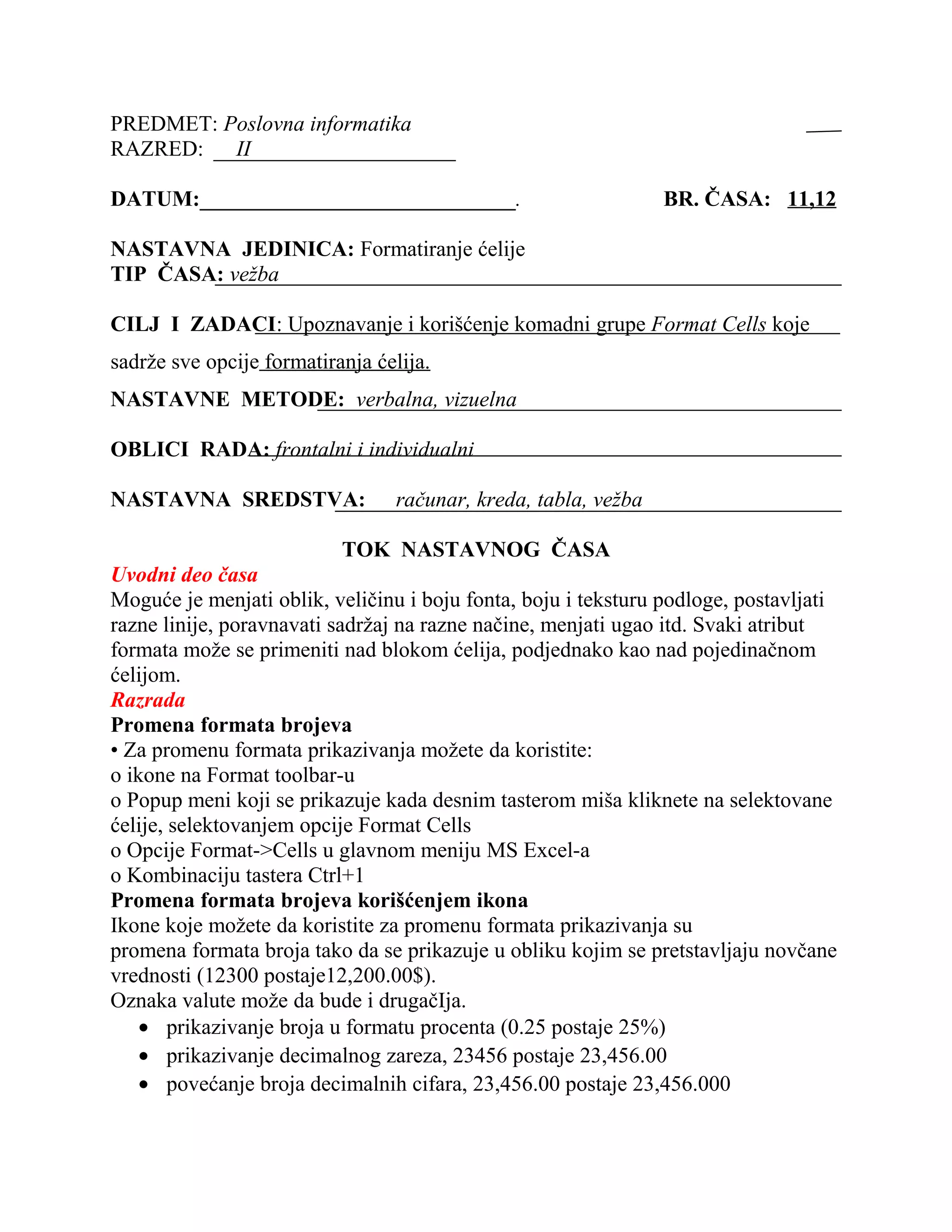 Excel priprema-1112 | PDF