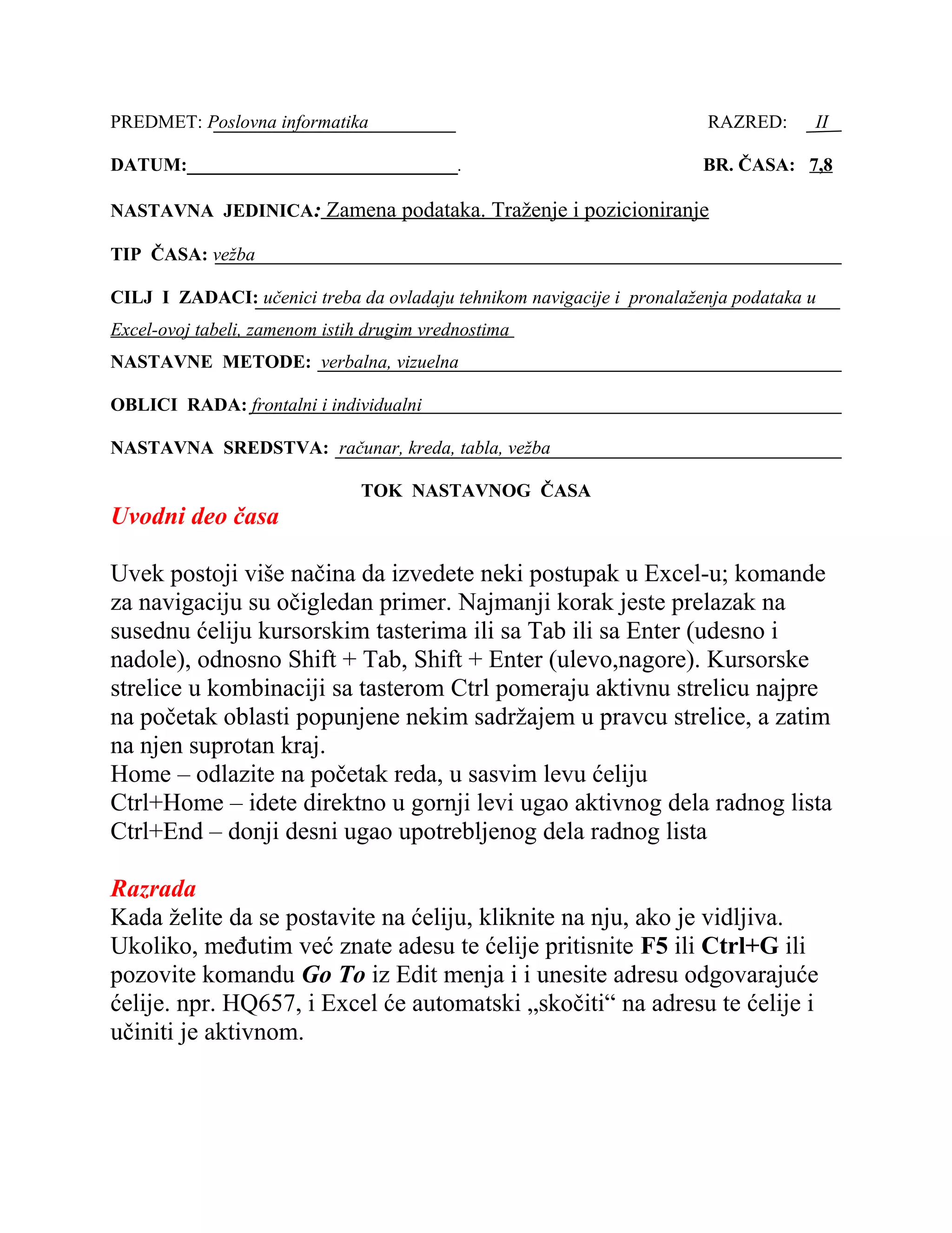 Excel priprema-78 | DOC